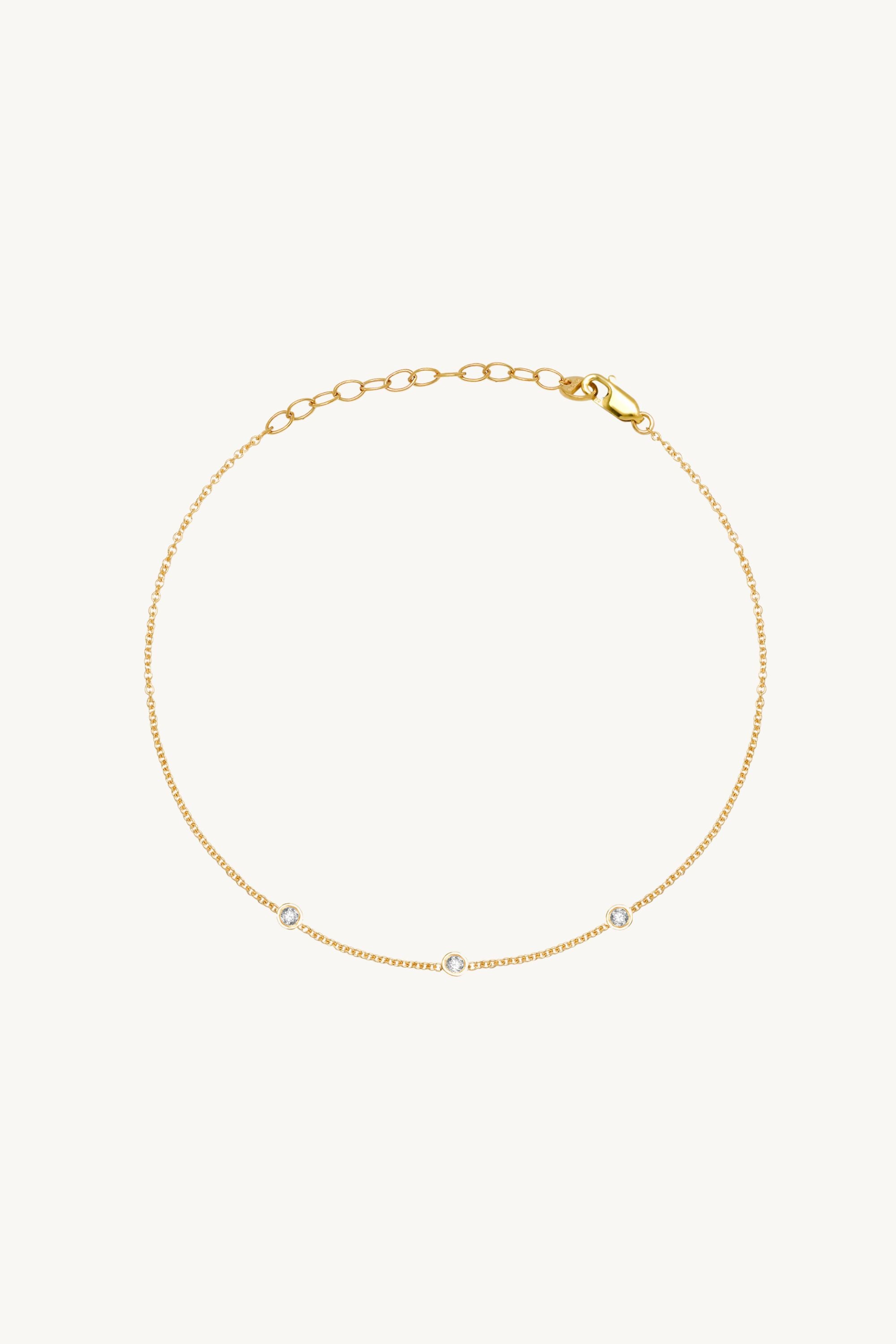 3 Diamond Anklet – BYCHARI
