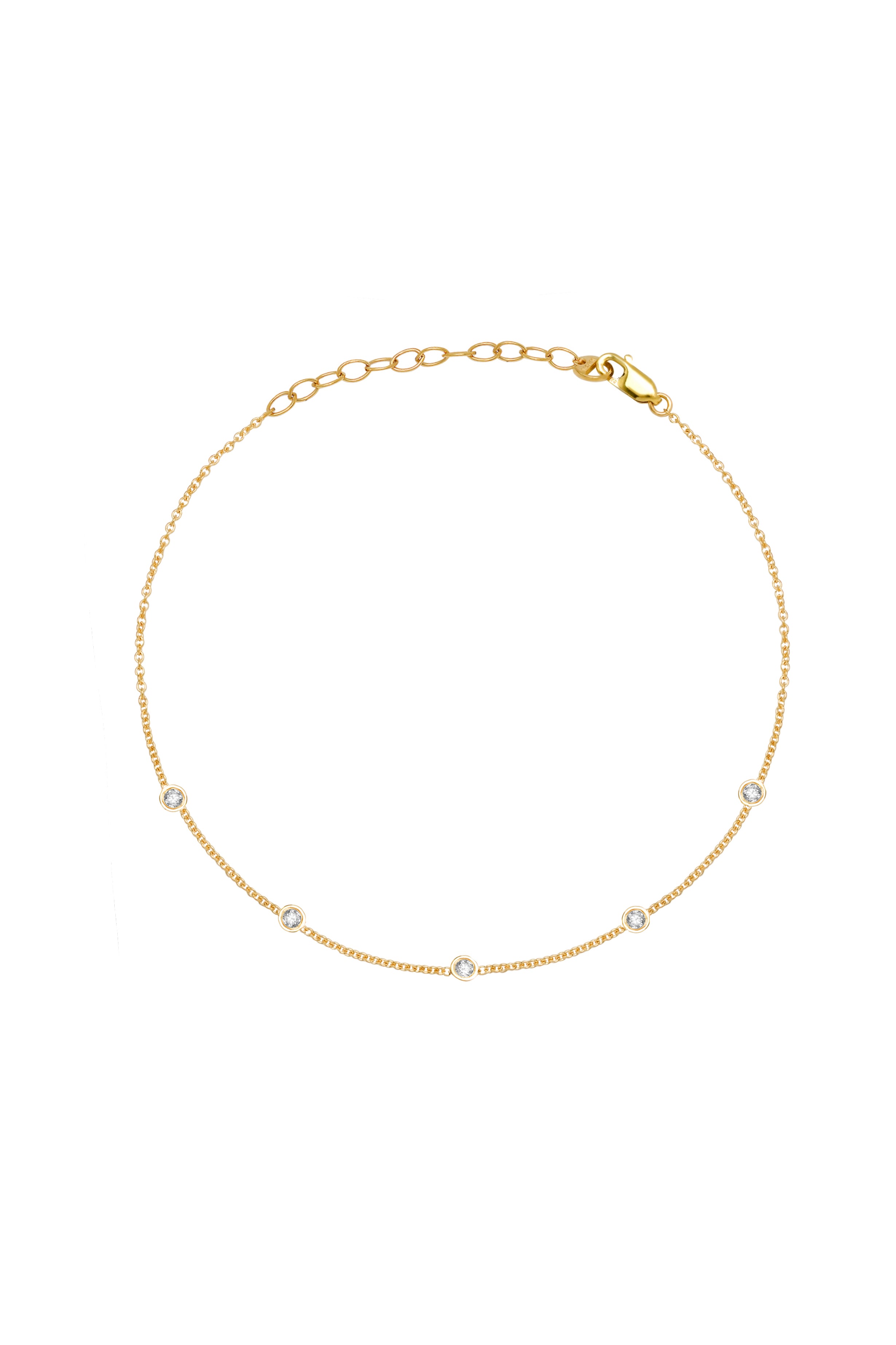 5 Diamond Anklet – BYCHARI