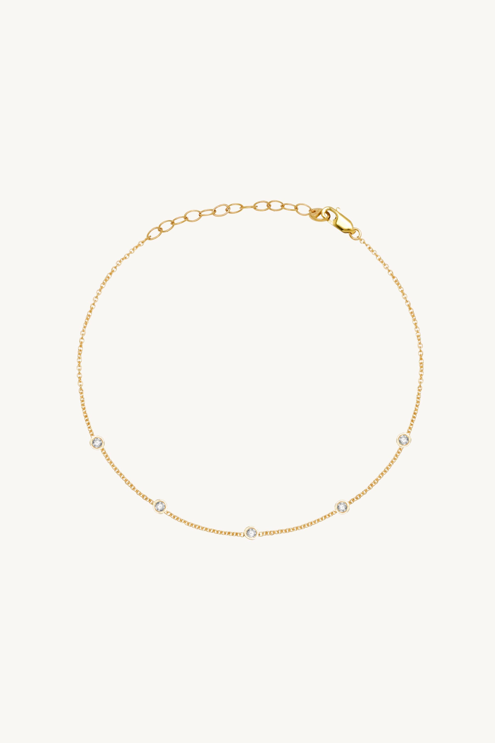 5 Diamond Anklet – BYCHARI