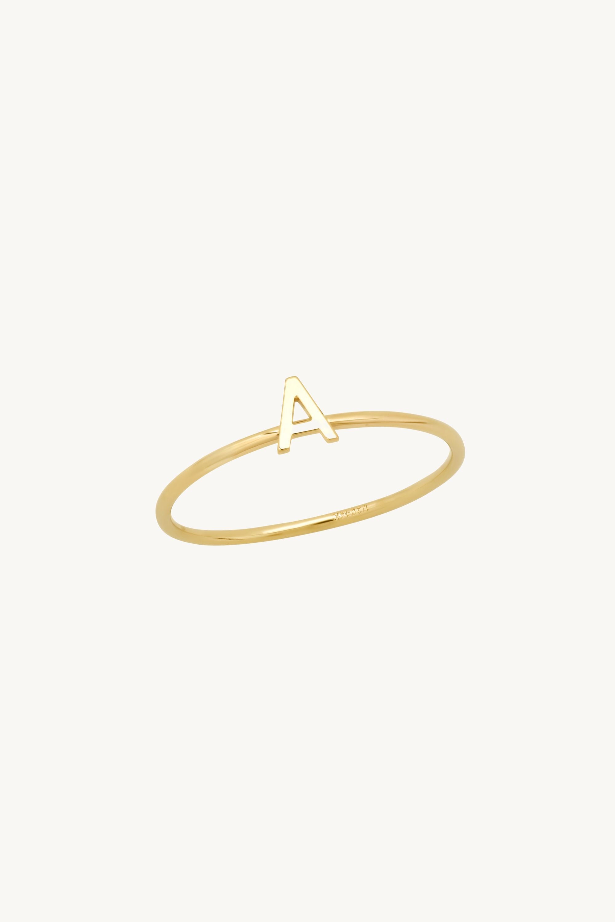 Fine Initial Ring - 14K Yellow – BYCHARI