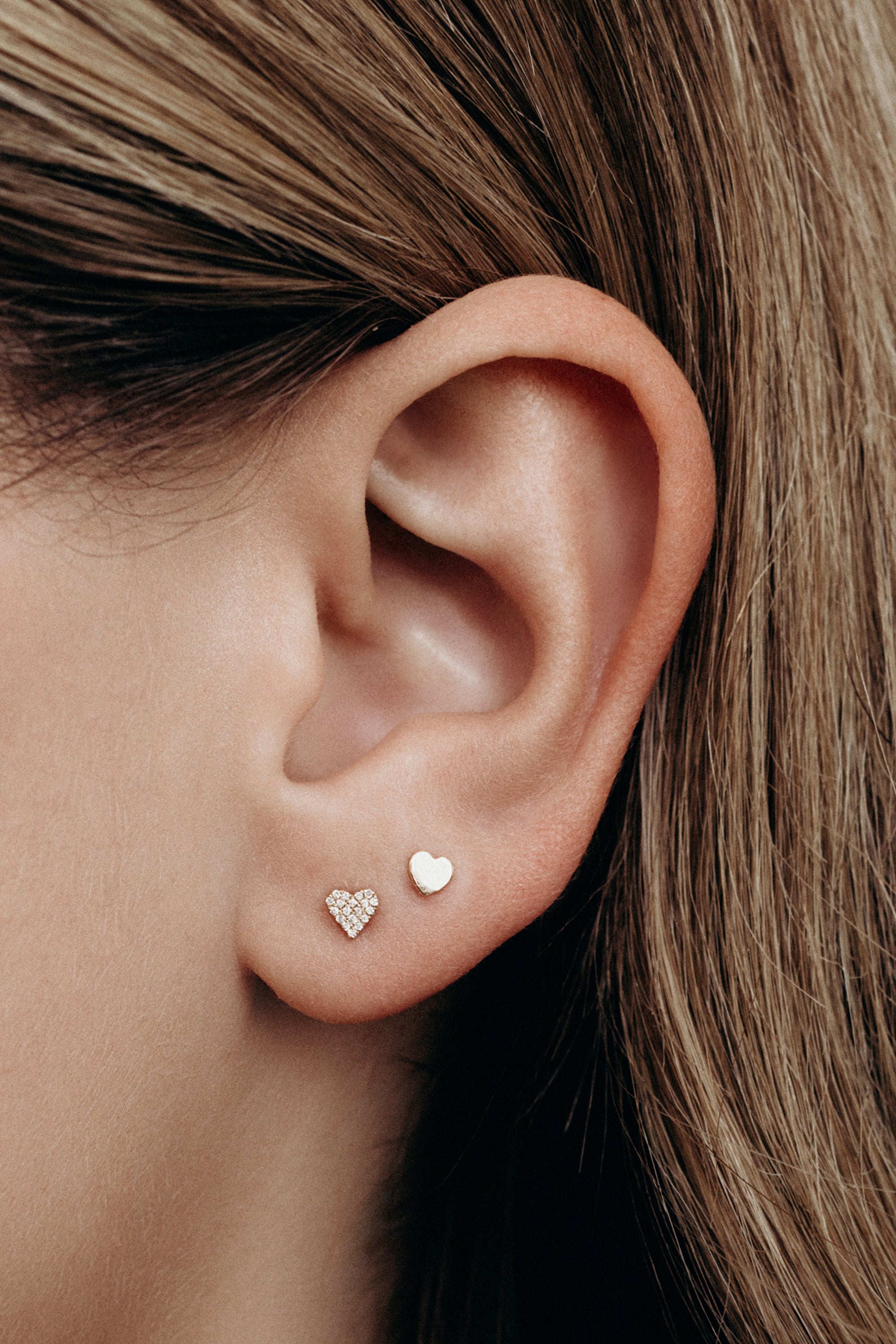 Mini Diamond Heart Earring – BYCHARI